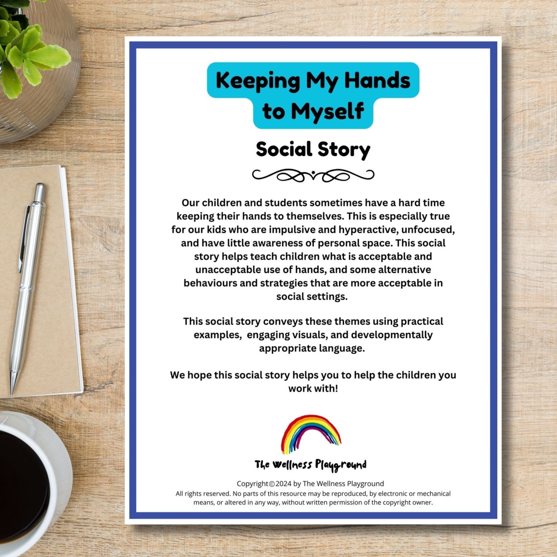 Personal Space Social Story: Keeping Hands to Self (PDF) - Etsy