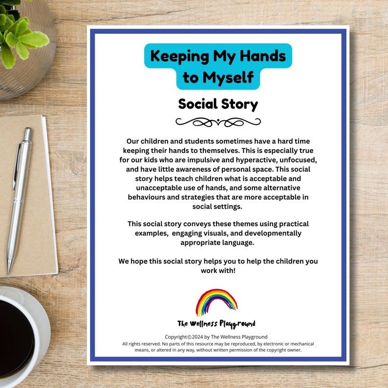 Personal Space Social Story: Keeping Hands to Self (PDF) - Etsy