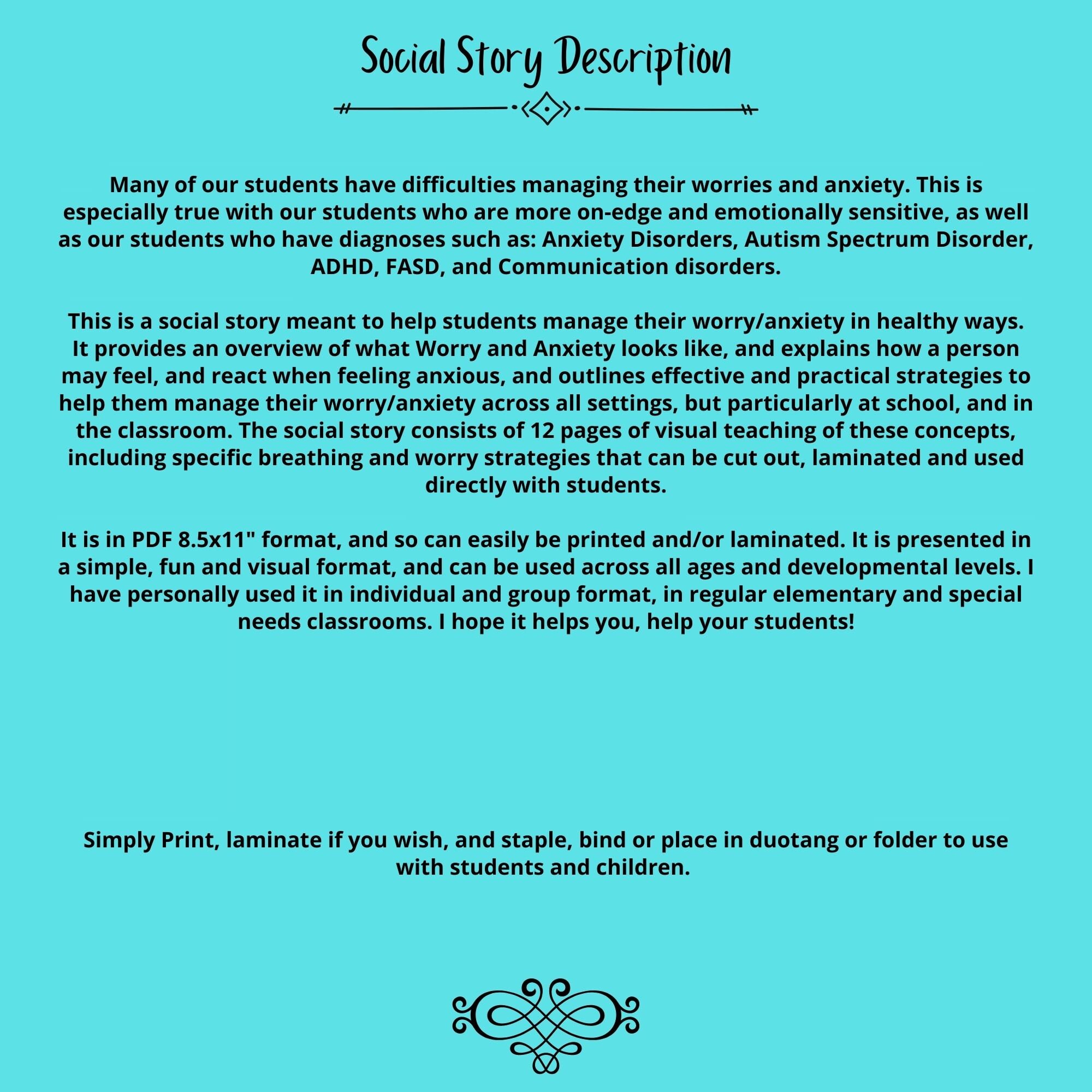 Social Story: What to Do When I Feel Worried or Anxious | Anxiety ...