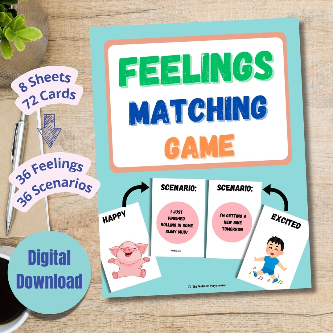 Feelings Emotions Matching Game | Feelings Lesson for Students ...