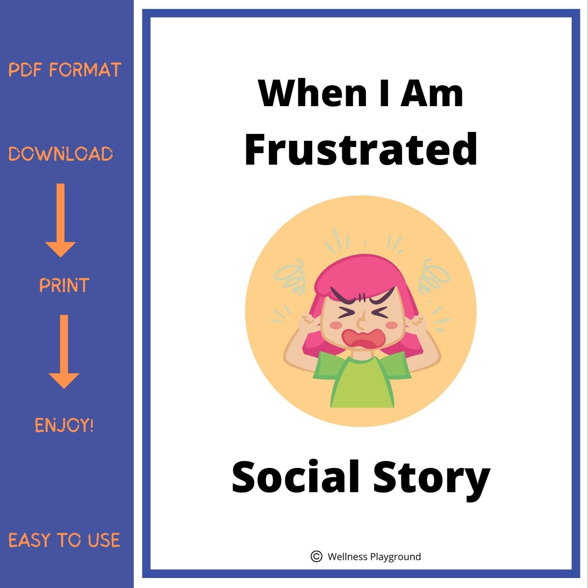 When I Am Frustrated Social Story: Self-regulation Strategies ...