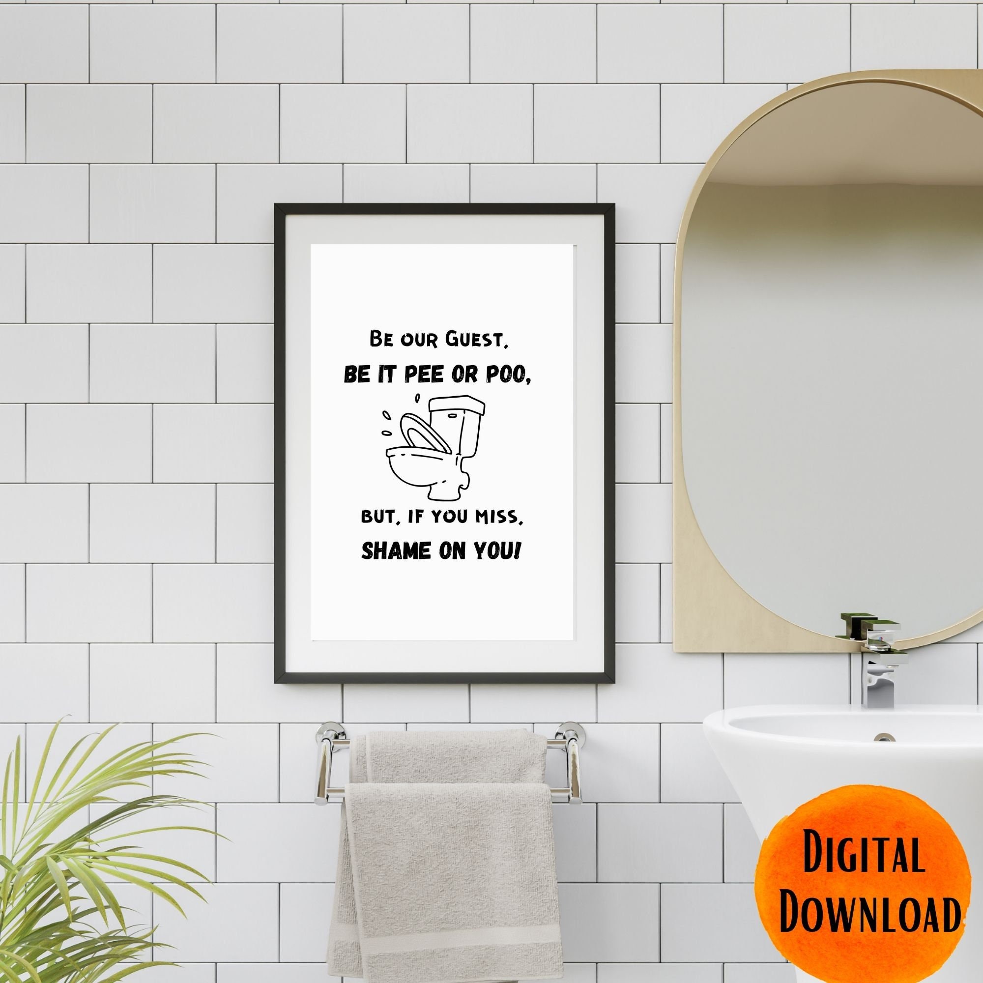 Funny Bathroom Sign: 'pee or Poo' Printable Art (digital Download) - Etsy
