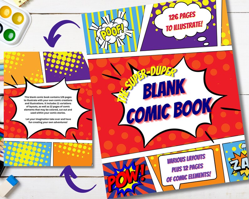 Blank Comic Book | Printable Comic Book Template | Digital Comic Book ...