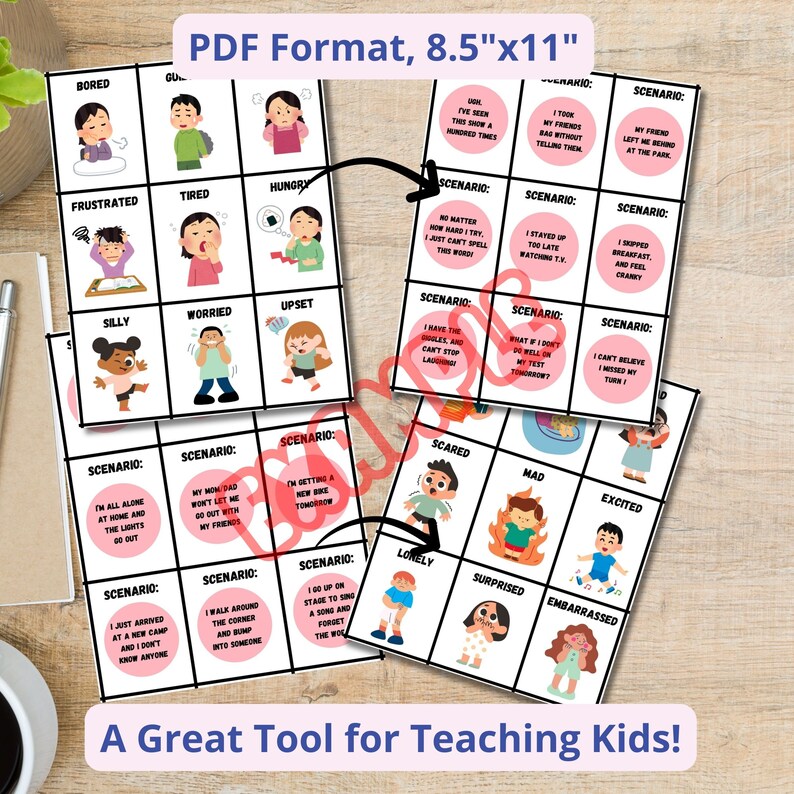 Feelings Emotions Matching Game Feelings Lesson for Students Classroom ...