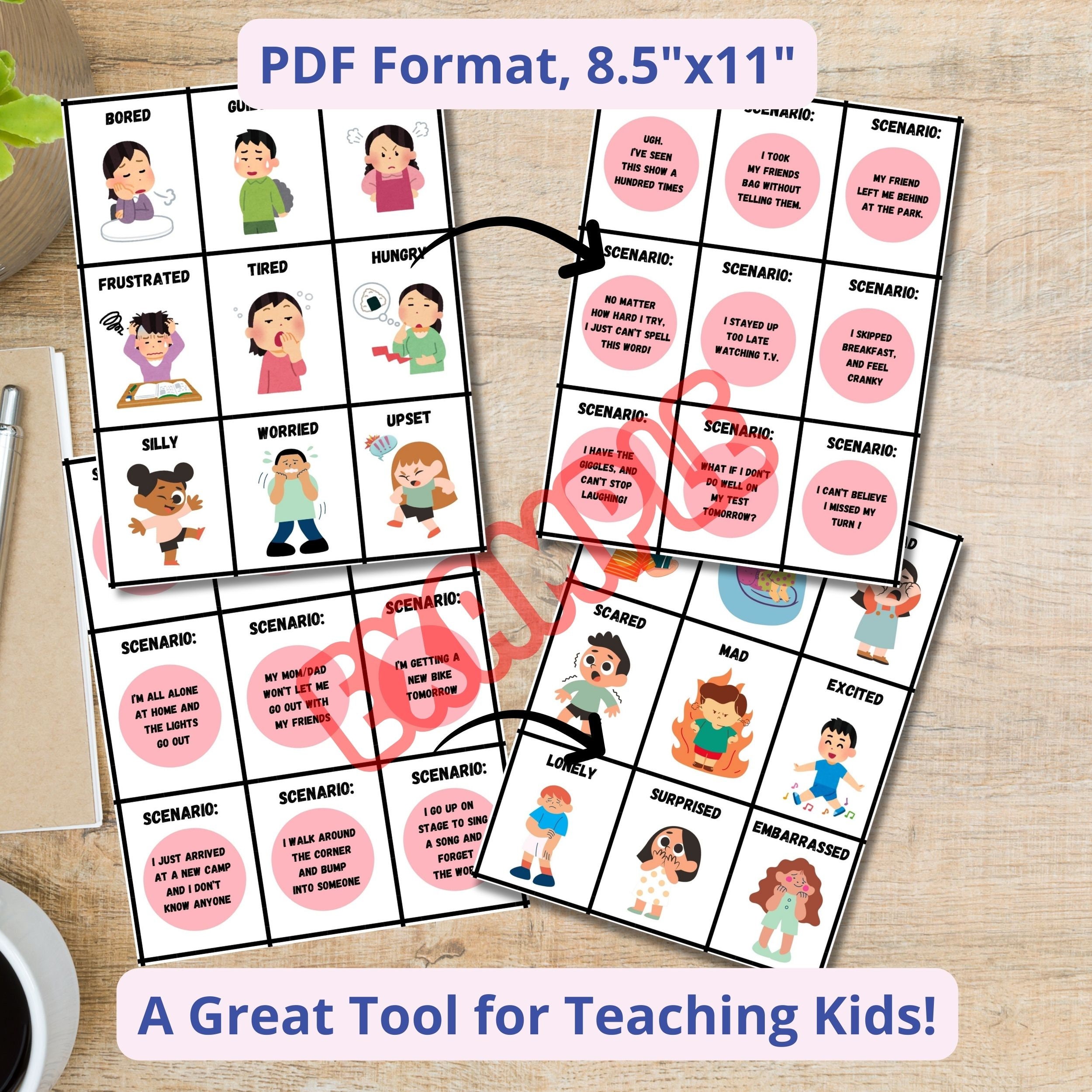 Feelings Emotions Matching Game | Feelings Lesson for Students ...