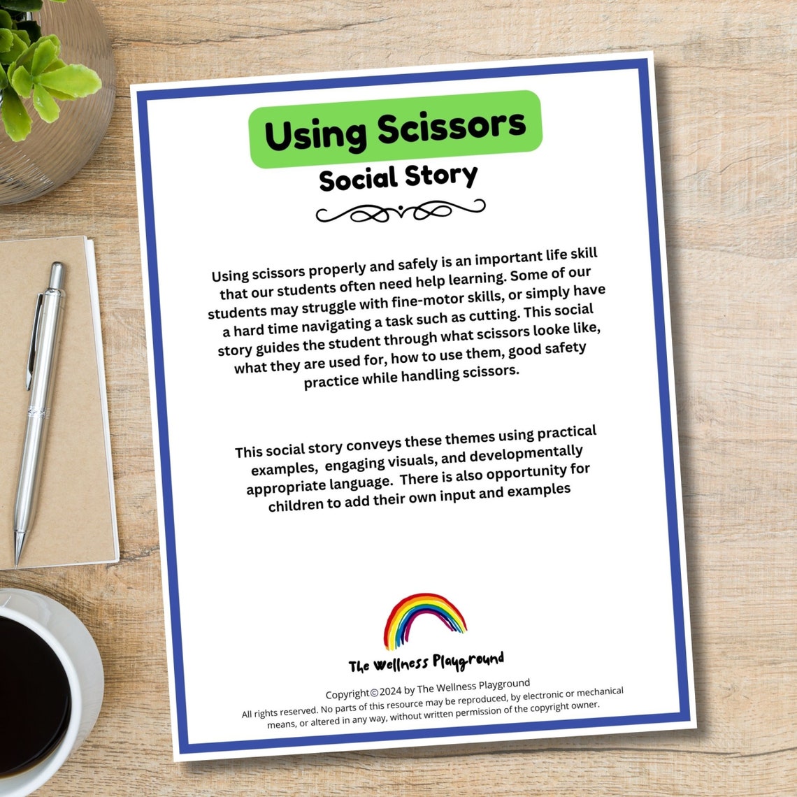 Social Story Using Scissors | Scissors Safety Lesson | Fine Motor ...