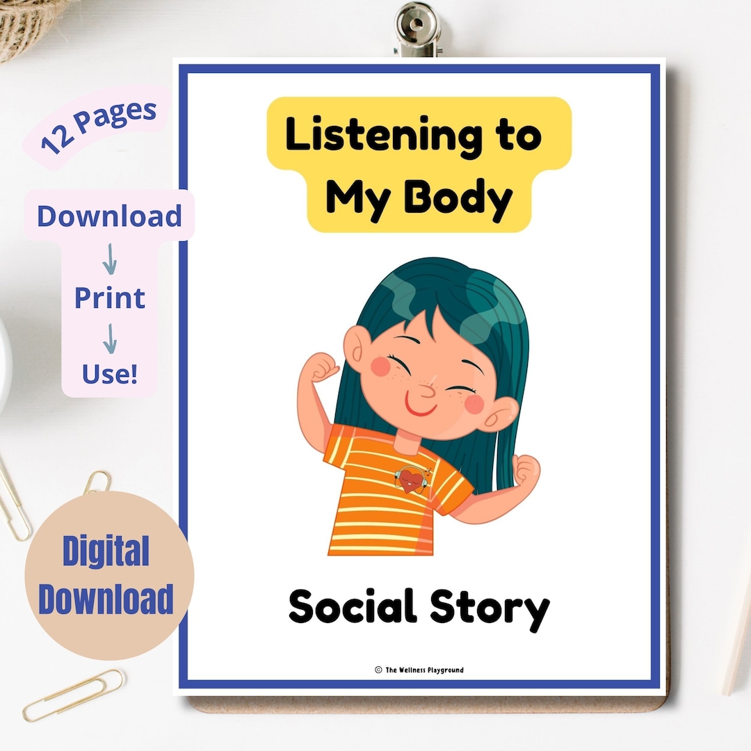 Listening to My Body Social Story: Body Awareness Lesson (PDF) - Etsy