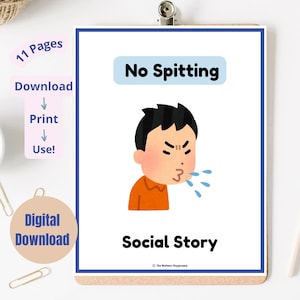 No Spitting Social Story: Autism & ADHD Classroom Behavior (PDF) - Etsy