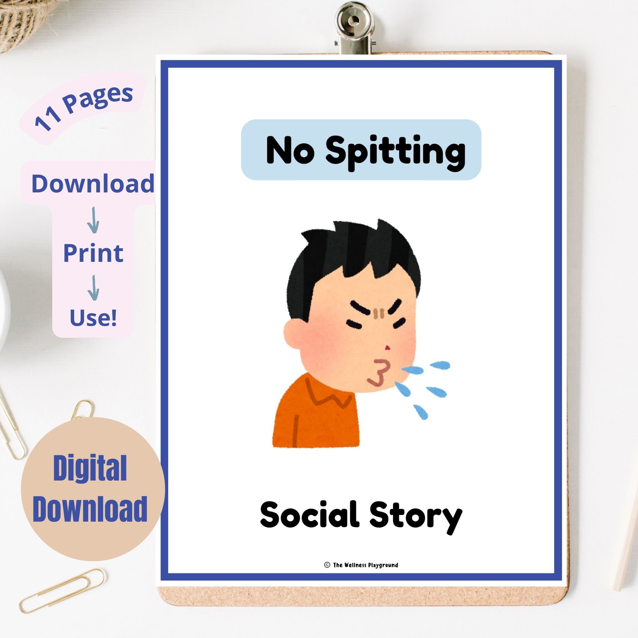 Social Story No Spitting | Autism Social Story | ADHD Social Story ...