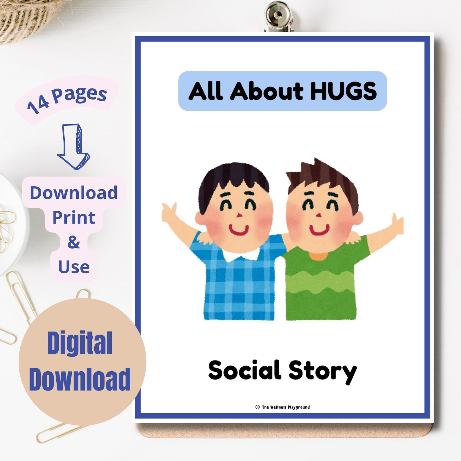Social Story: All About Hugs Personal Space Boundaries Lesson Social ...