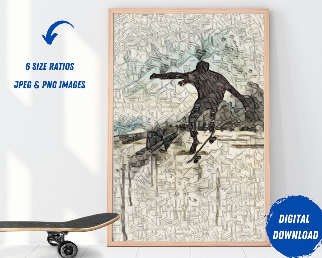 Skateboarding Art | Skater Abstract Art | Skateboarding Poster ...