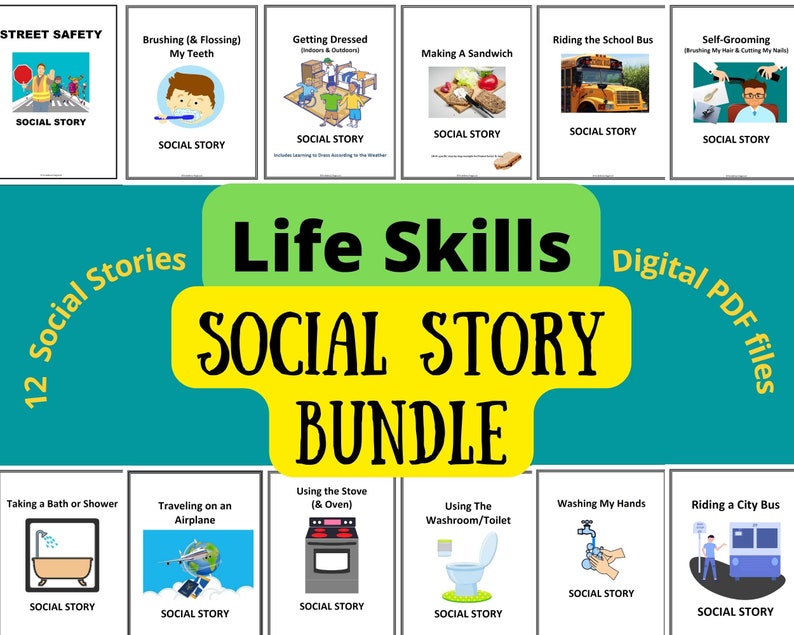 Life Skills Social Story Bundle | 12 Social Stories | Life Skills ...