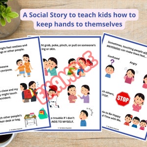 Personal Space Social Story: Keeping Hands to Self (PDF) - Etsy