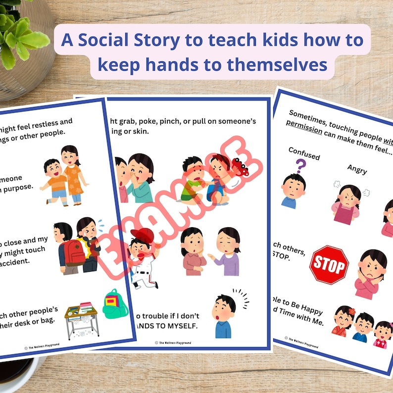 Social Story About Personal Space for Kids, Keeping Hands to Self ...