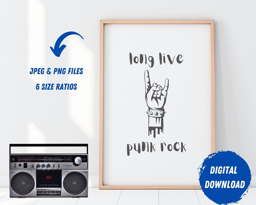 Punk Rock Hand Sign Art Print: Music Poster (digital Download) - Etsy UK