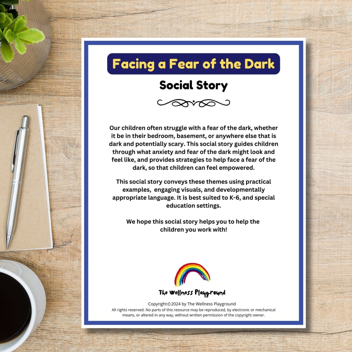 Fear of the Dark Social Story: Anxiety Strategies for Kids (digital ...