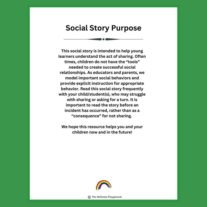 Sharing Social Story: Social Skills Lesson for Kids (printable PDF) - Etsy