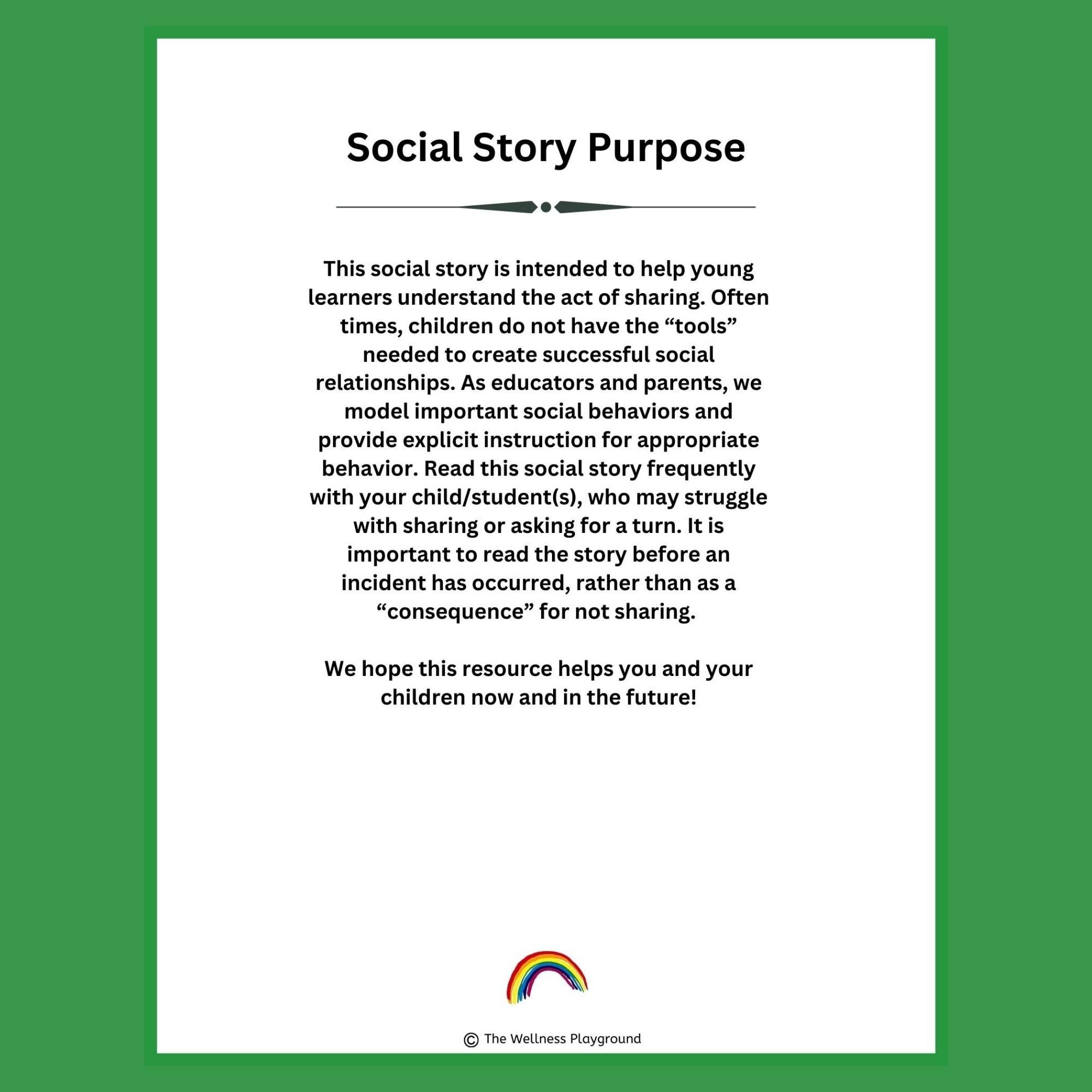 Sharing Social Story: Social Skills Lesson for Kids (printable PDF) - Etsy