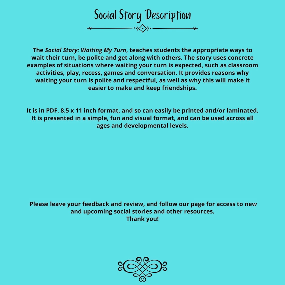 Printable Social Story: Taking Turns - Social Skills (PDF) - Etsy