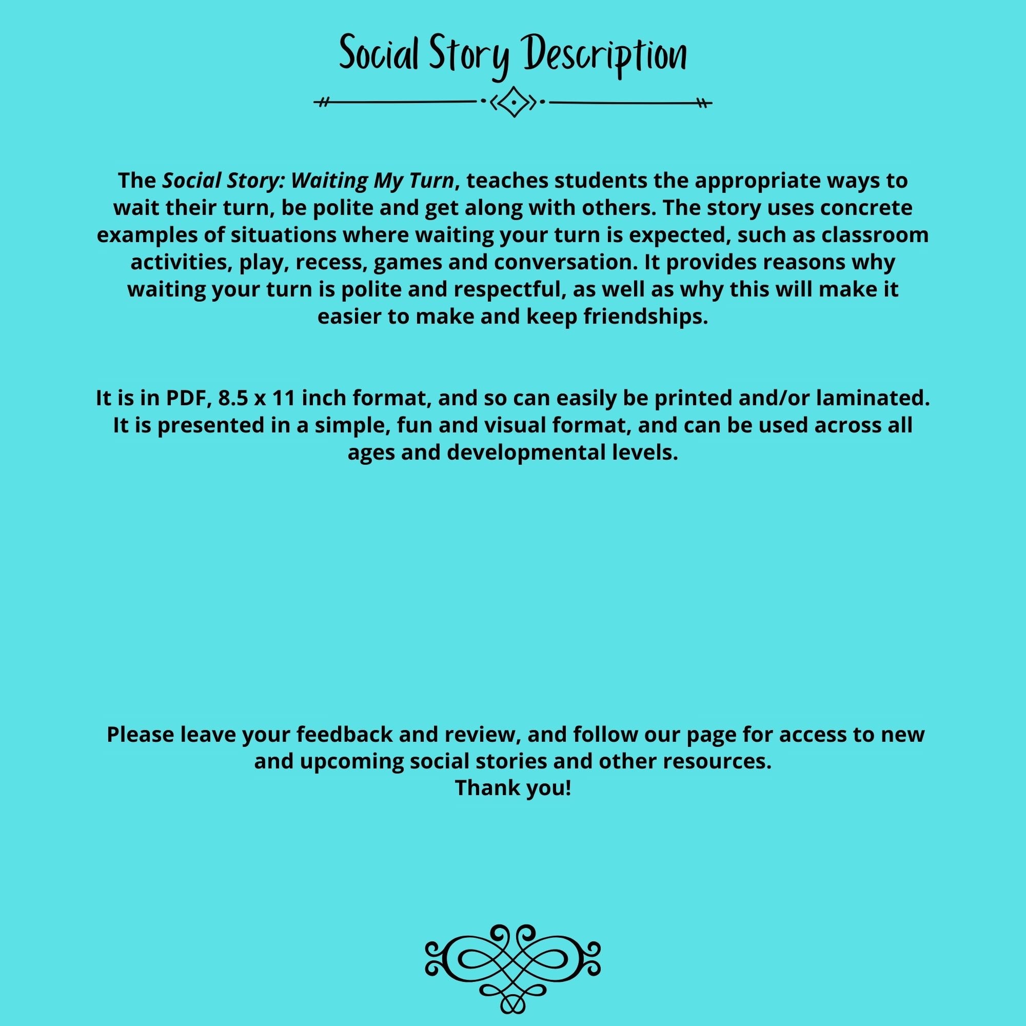 Printable Social Story: Taking Turns - Social Skills (PDF) - Etsy