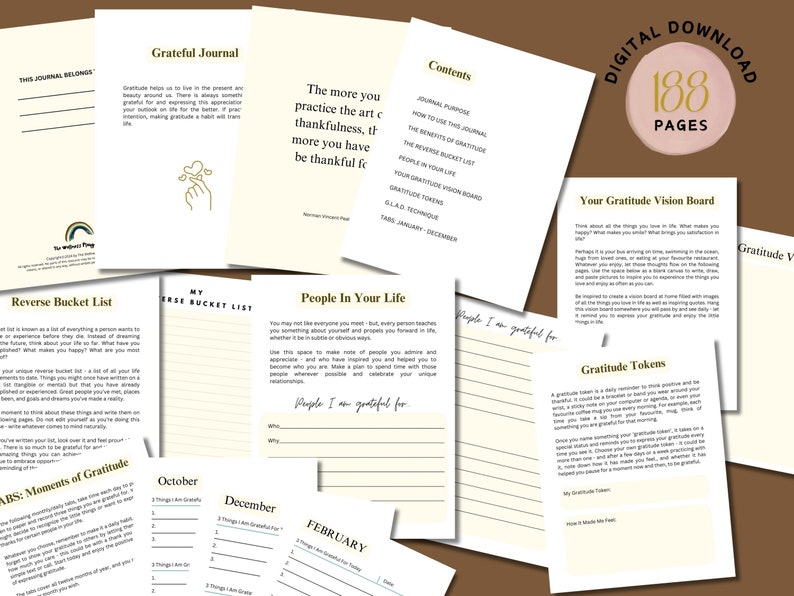 Printable Daily Gratitude Journal | Digital Gratitude Journals ...