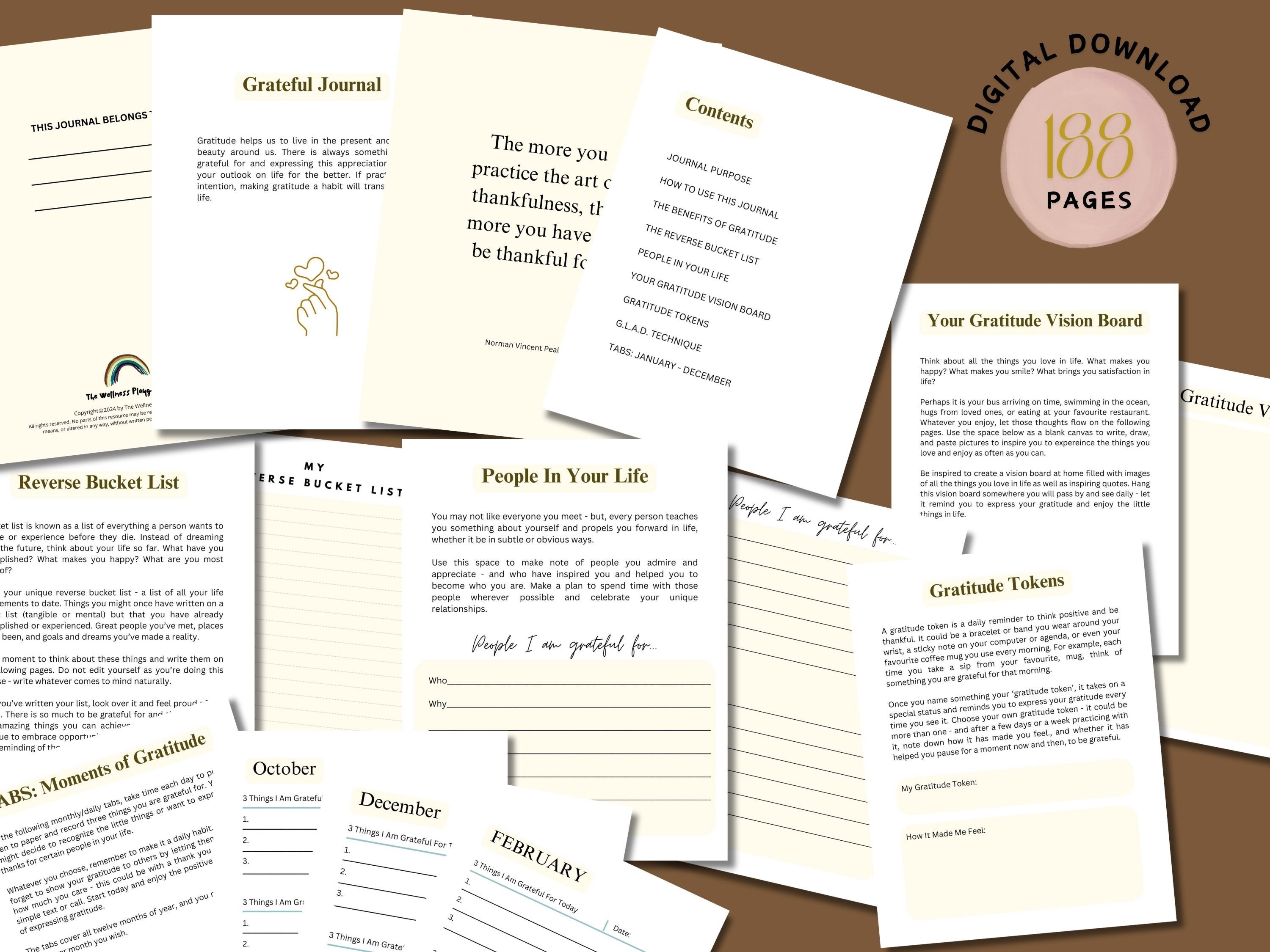 Printable Daily Gratitude Journal | Digital Gratitude Journals ...