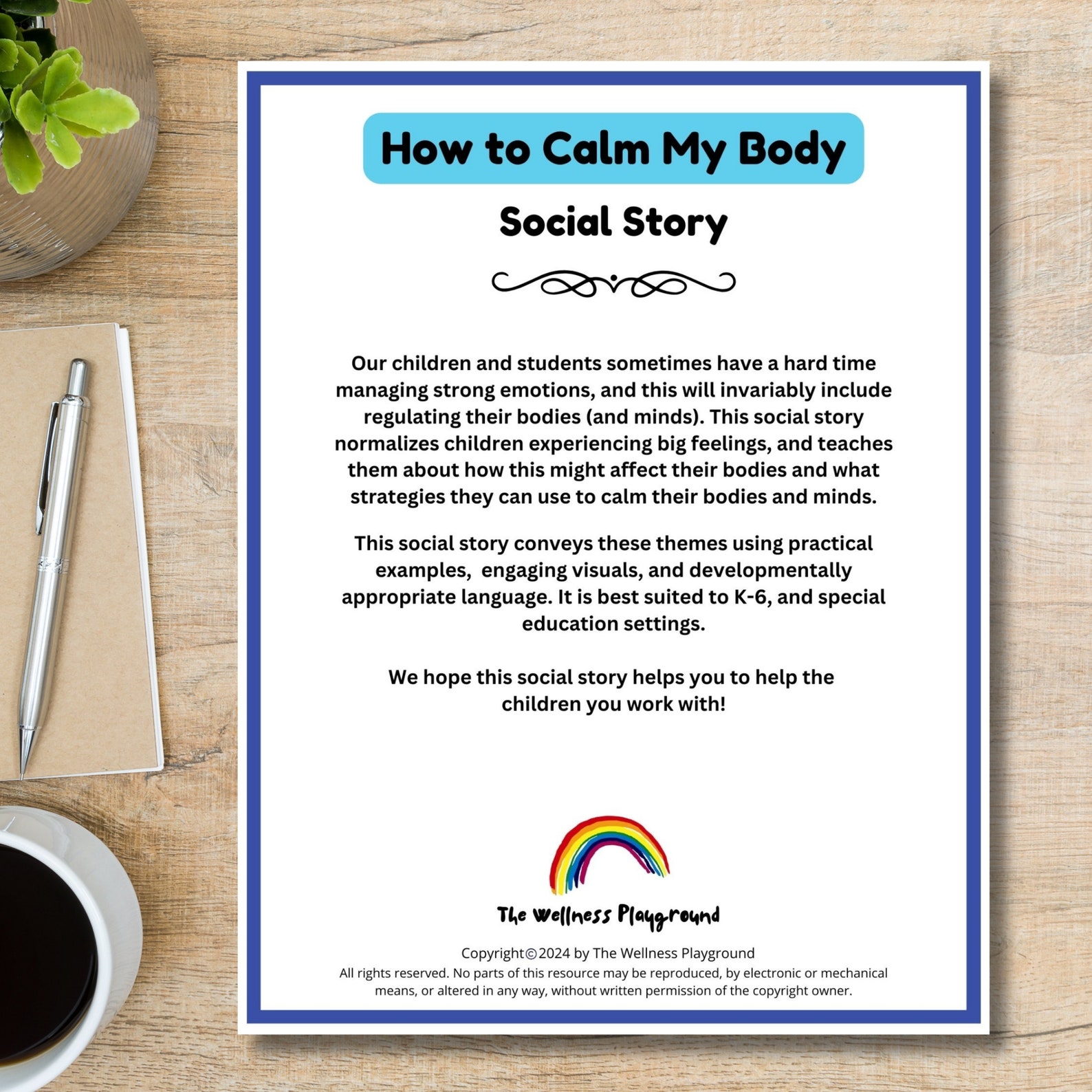Calm My Body Social Story: Self-regulation Lesson for Kids (digital ...