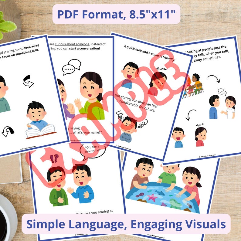 Social Story About Staring | Social Skills Lesson | Personal Space and ...