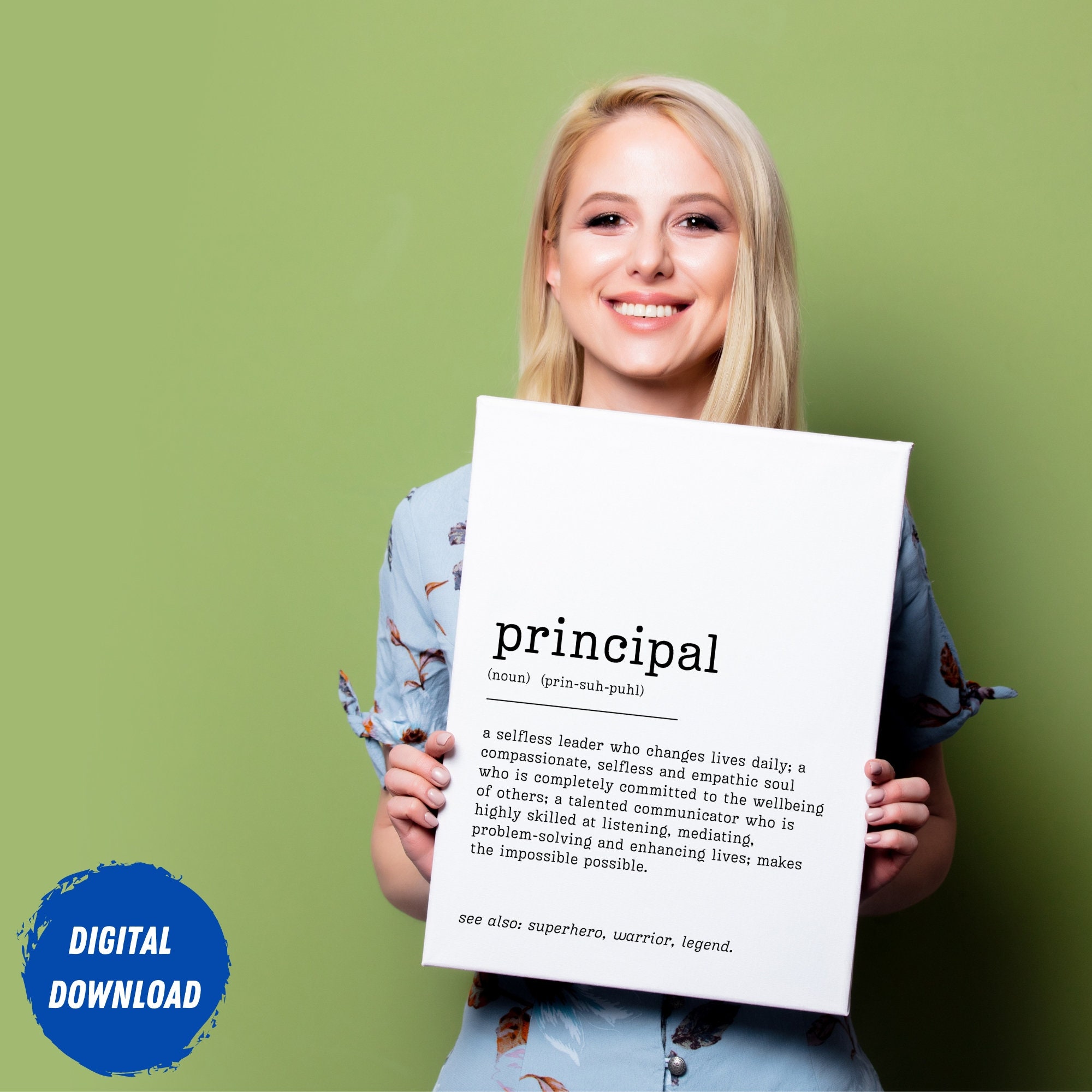 Principal Definition Print | School Principal Gift | Teacher ...