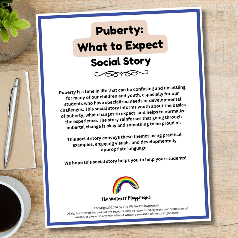 Social Story About Puberty What to Expect Lesson for Kids on Growing up ...