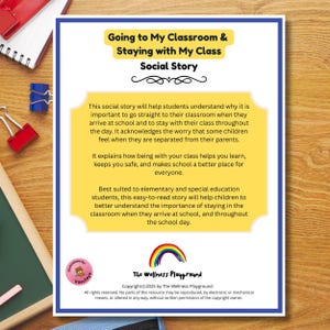 Classroom Behavior Social Story: School Safety Resource (PDF) - Etsy
