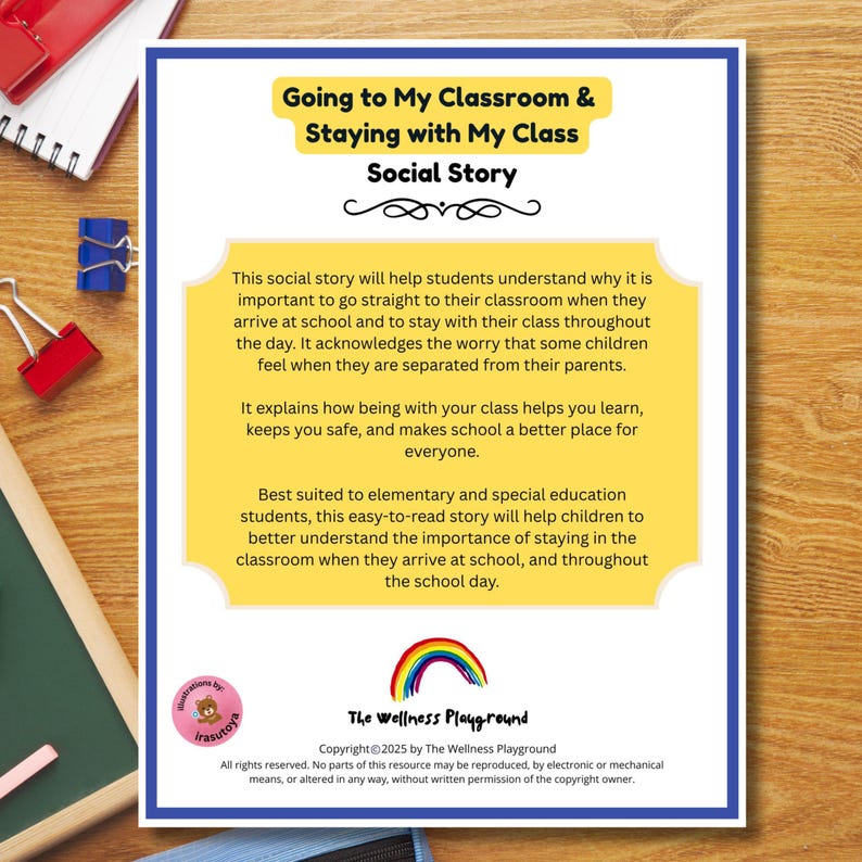 Classroom Behavior Social Story: School Safety Resource (PDF) - Etsy