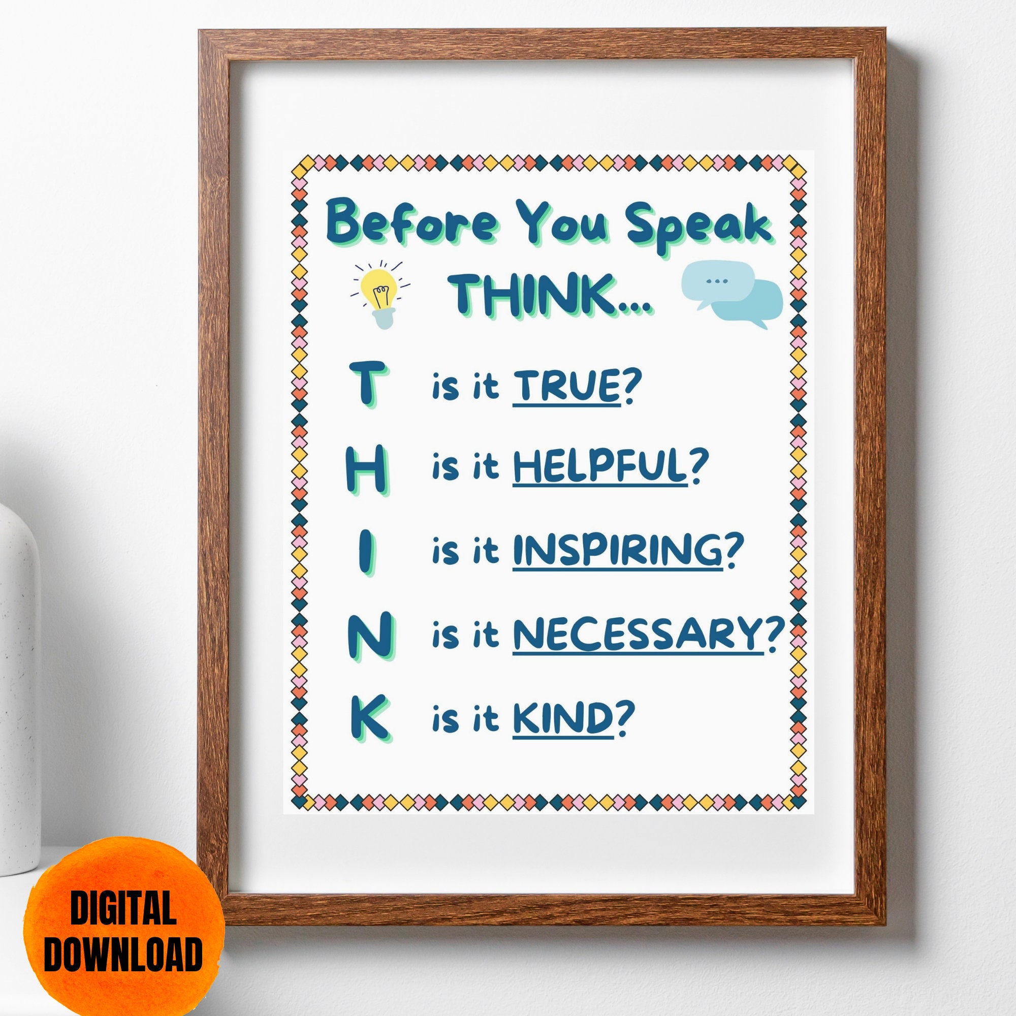 Social Skills Poster for Classroom, Classroom Print, Printable School ...
