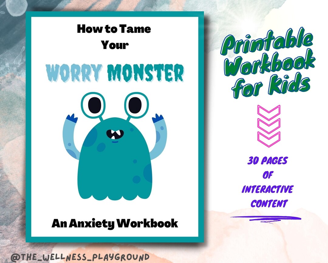 Anxiety Workbook for Kids: Tame Your Worry Monster (printable) - Etsy