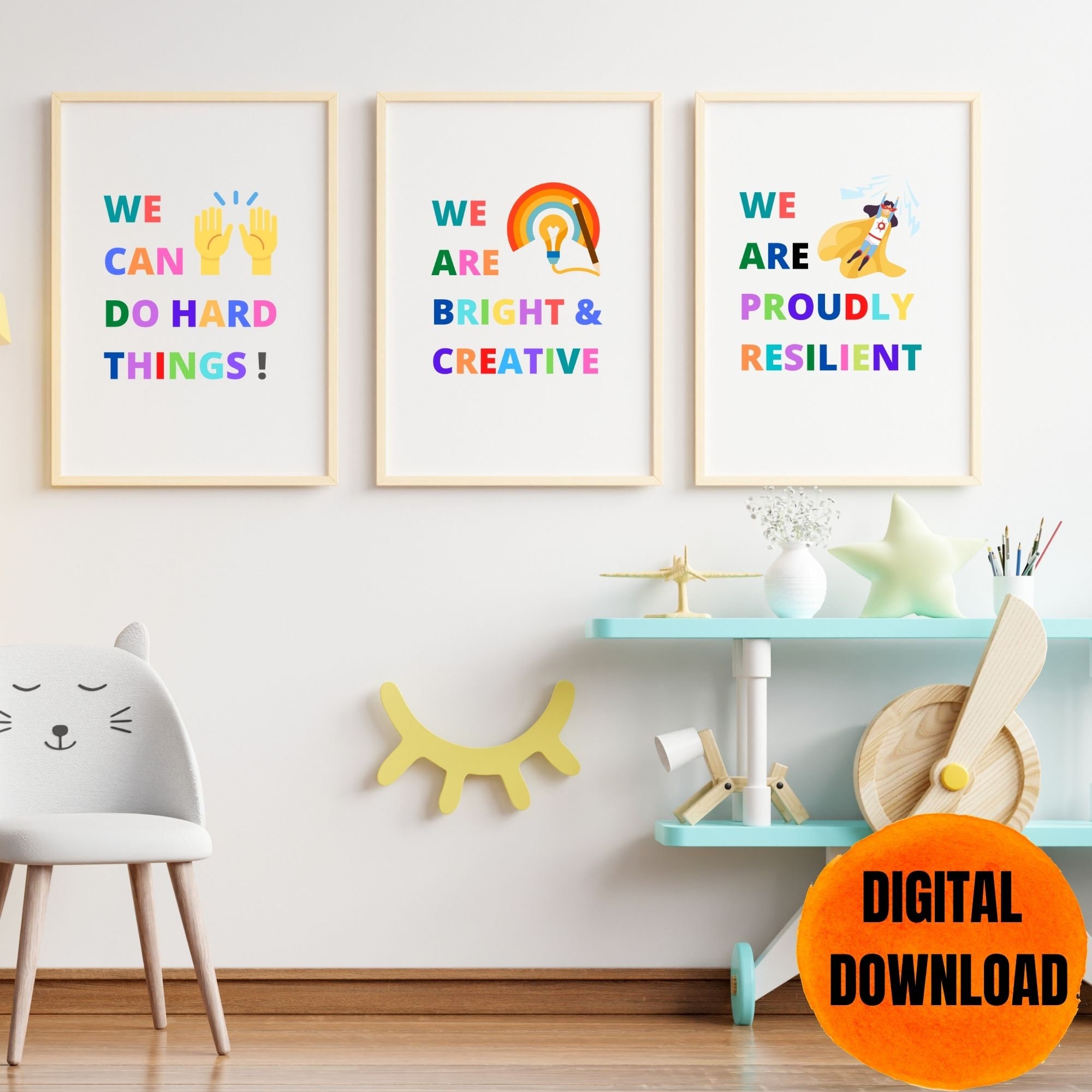 Inspirational Classroom Poster Set: Kids Digital Prints (3 Images) - Etsy