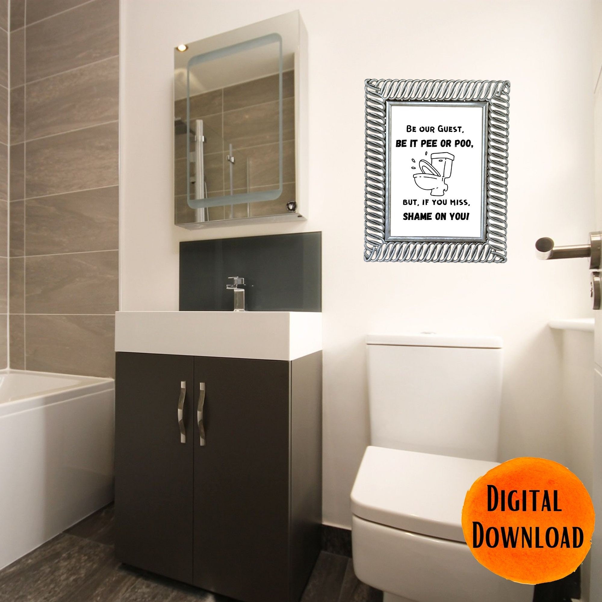Funny Bathroom Sign: 'pee or Poo' Printable Art (digital Download) - Etsy