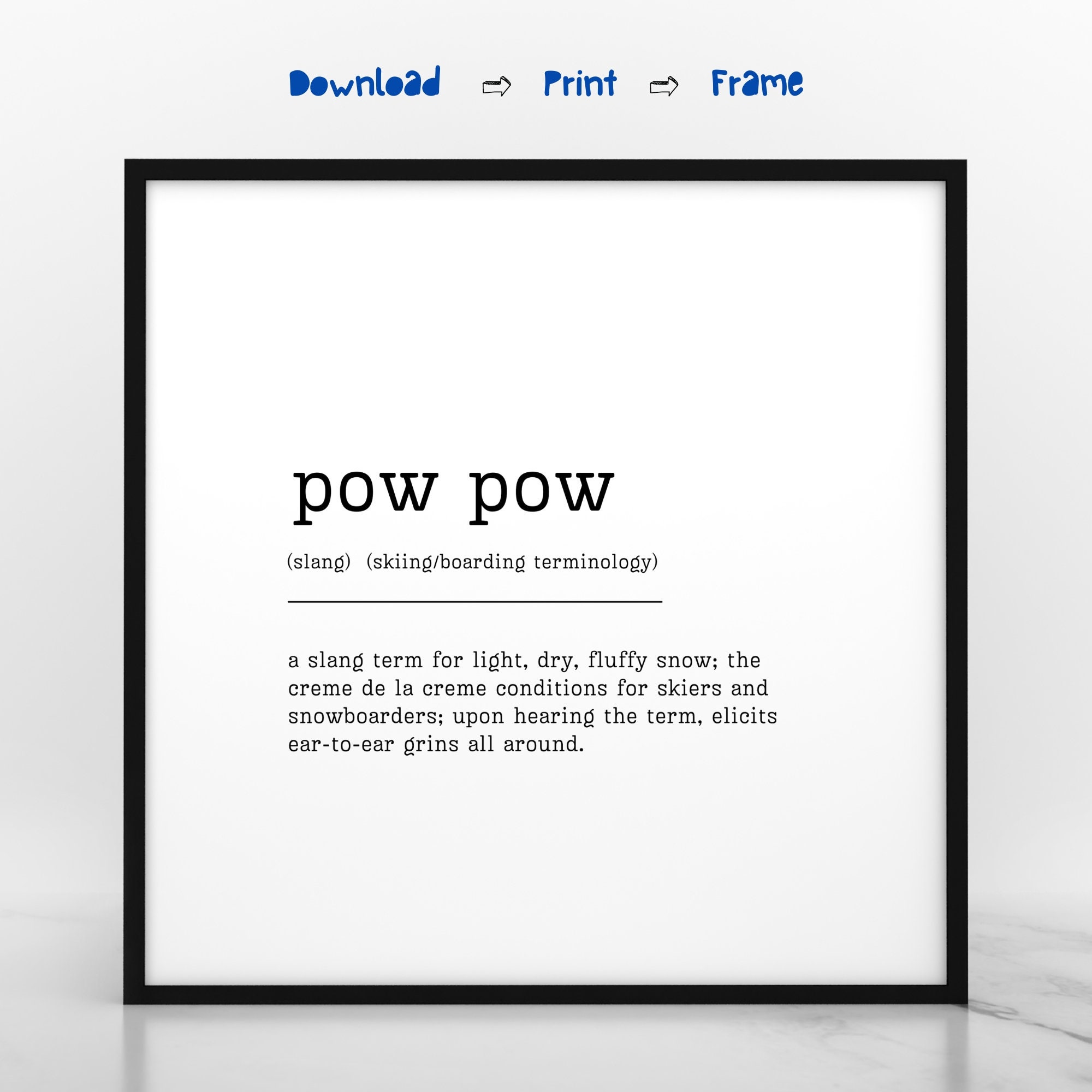 Pow Pow Definition | Word Definition Print | Funny Word Definition Wall ...