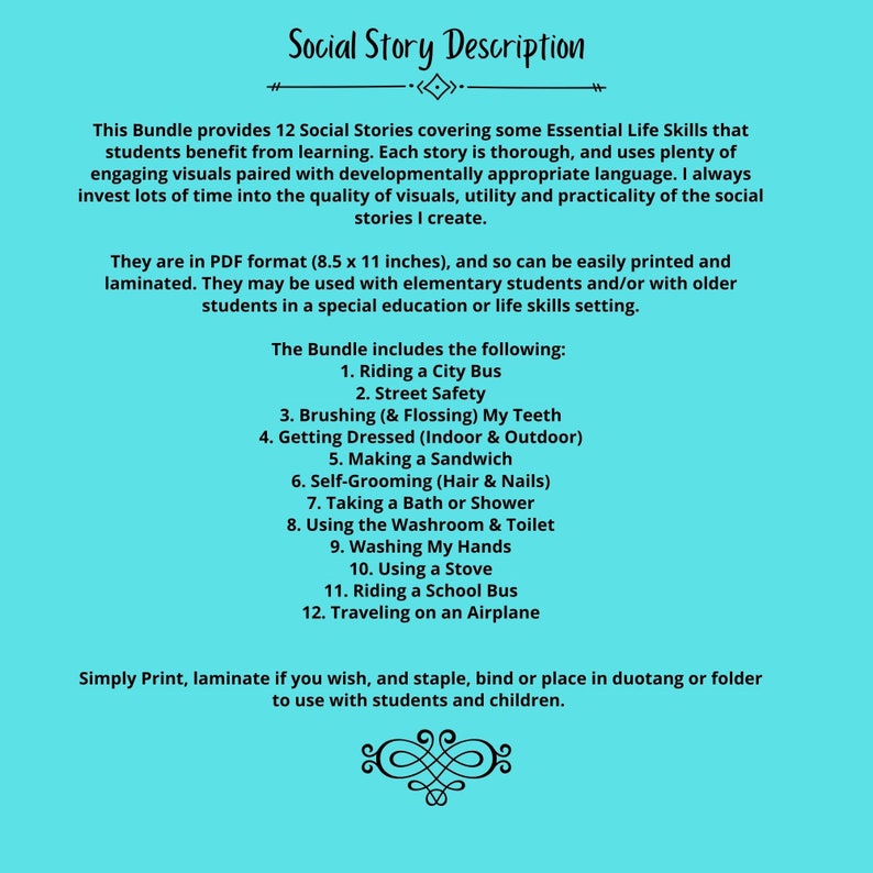 Life Skills Social Story Bundle | 12 Social Stories | Life Skills ...