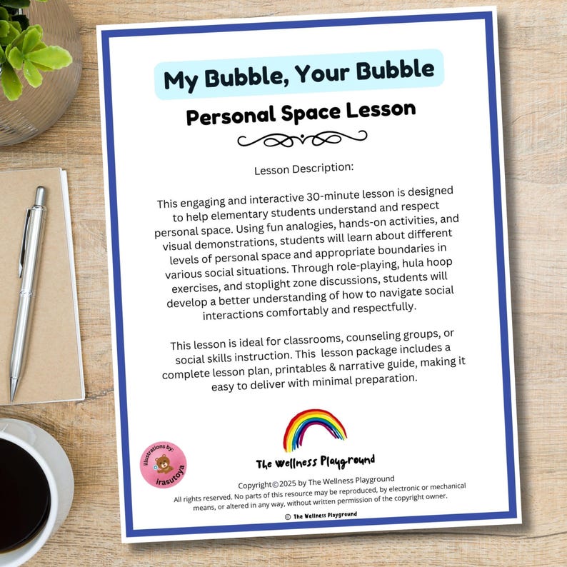 Personal Space Social Story: Elementary Lesson & Hula Hoop Game ...