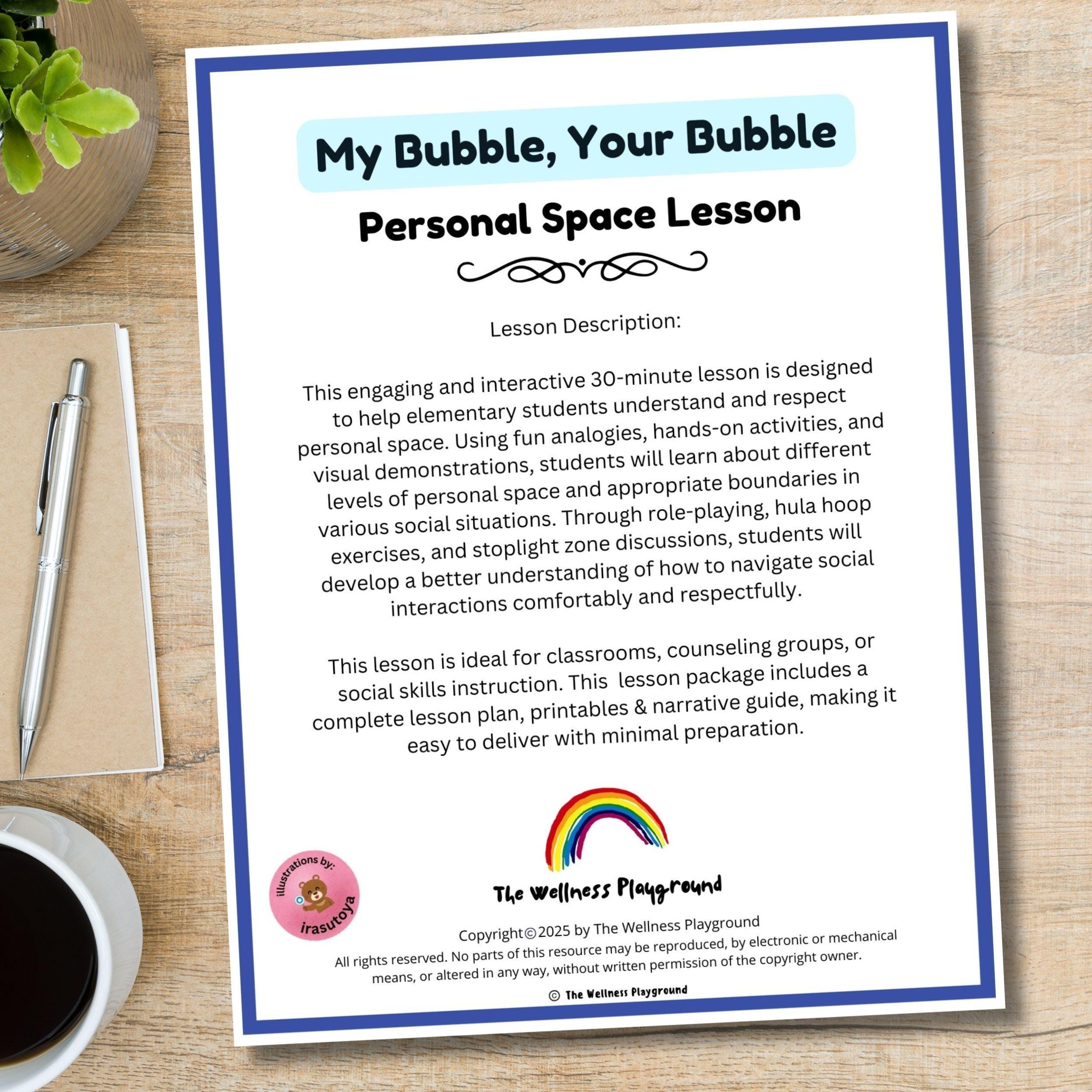 Personal Space Social Story: Elementary Lesson & Hula Hoop Game ...