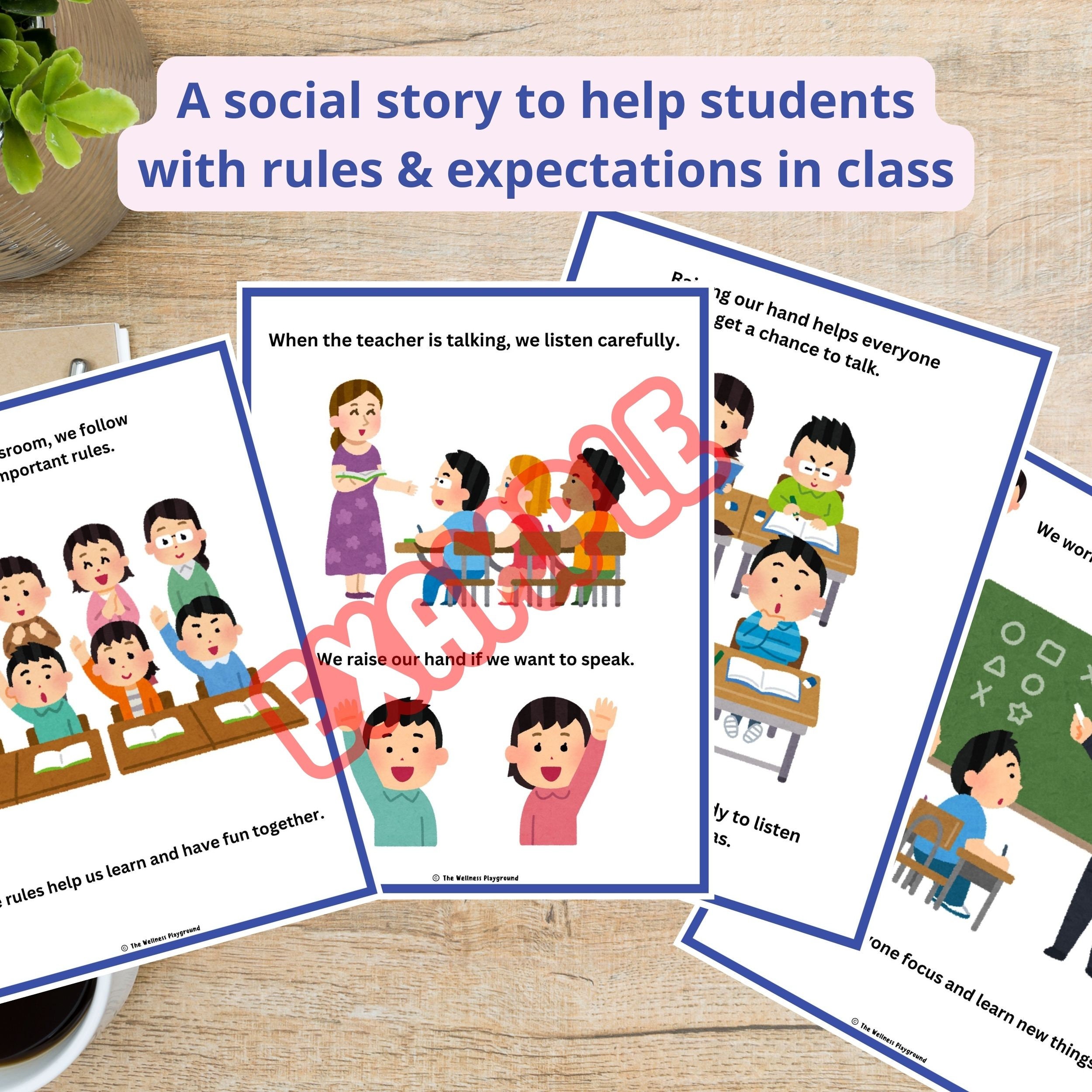 Social Story What to Do in the Classroom, Behaviour Expectations ...
