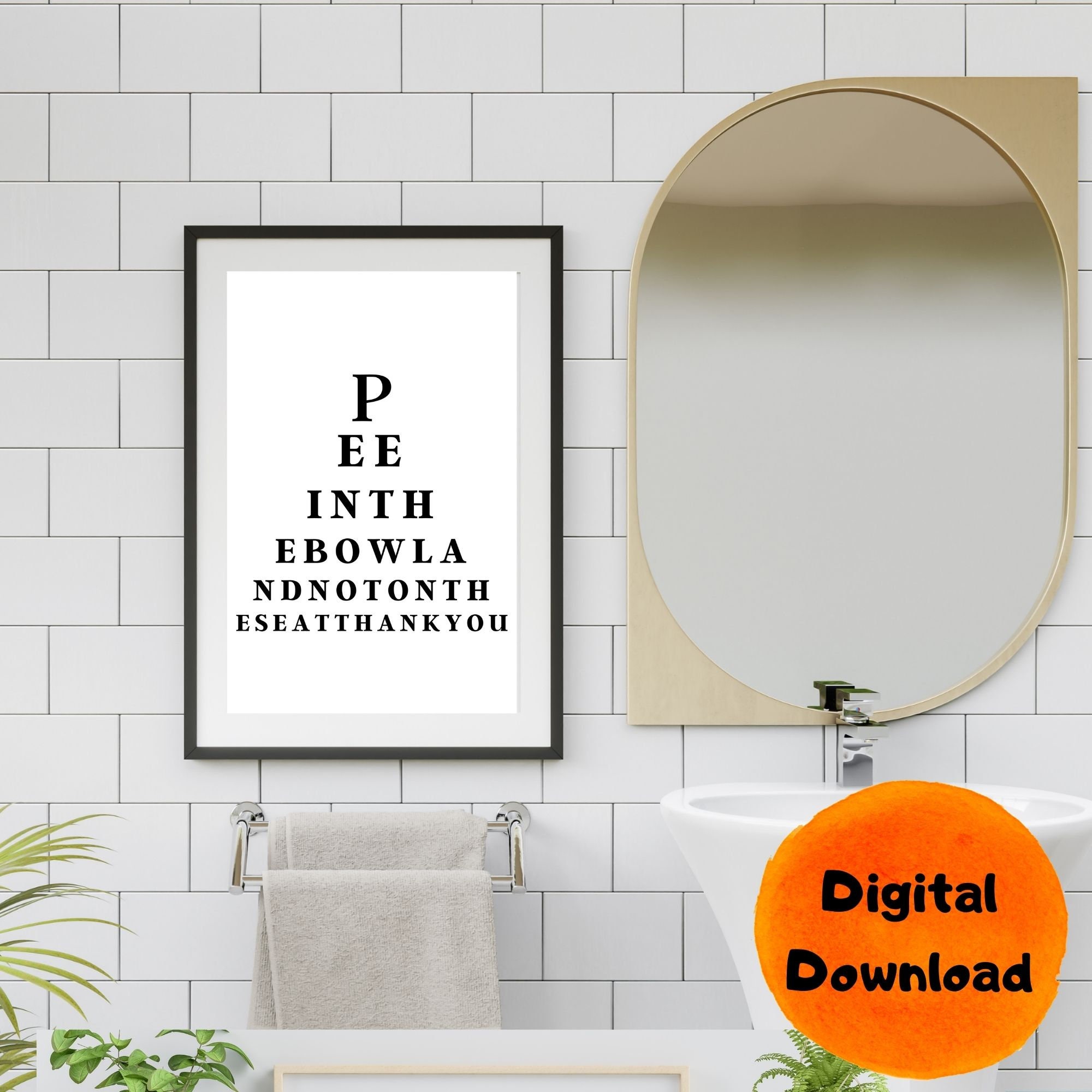 Pee in the Bowl | Fun Toilet Sign | Printable Digital Art | Bathroom ...
