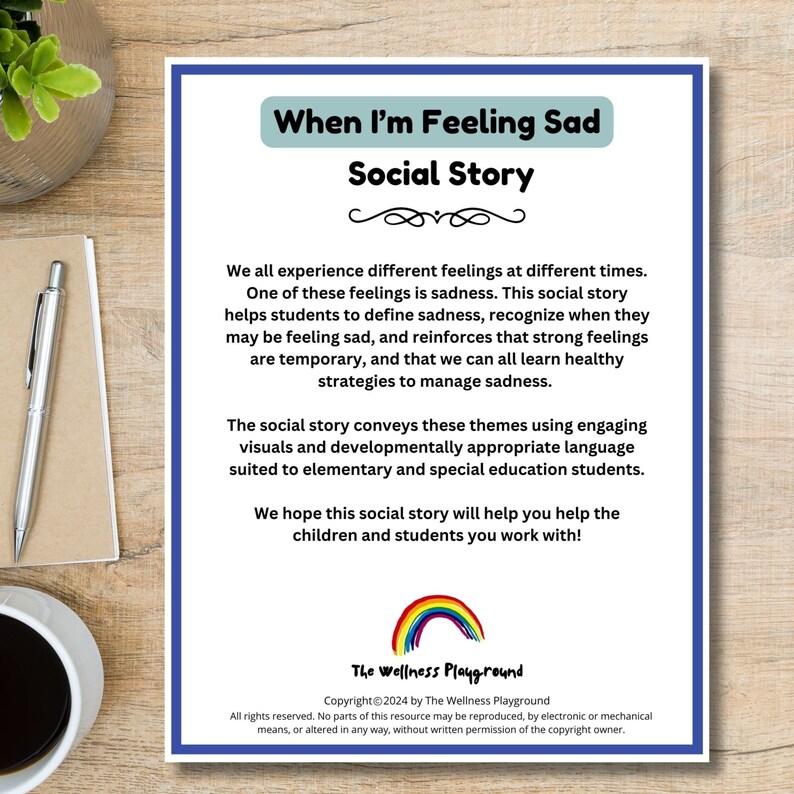 Social Story: When I'm Feeling Sad | Social Story on Feelings and ...