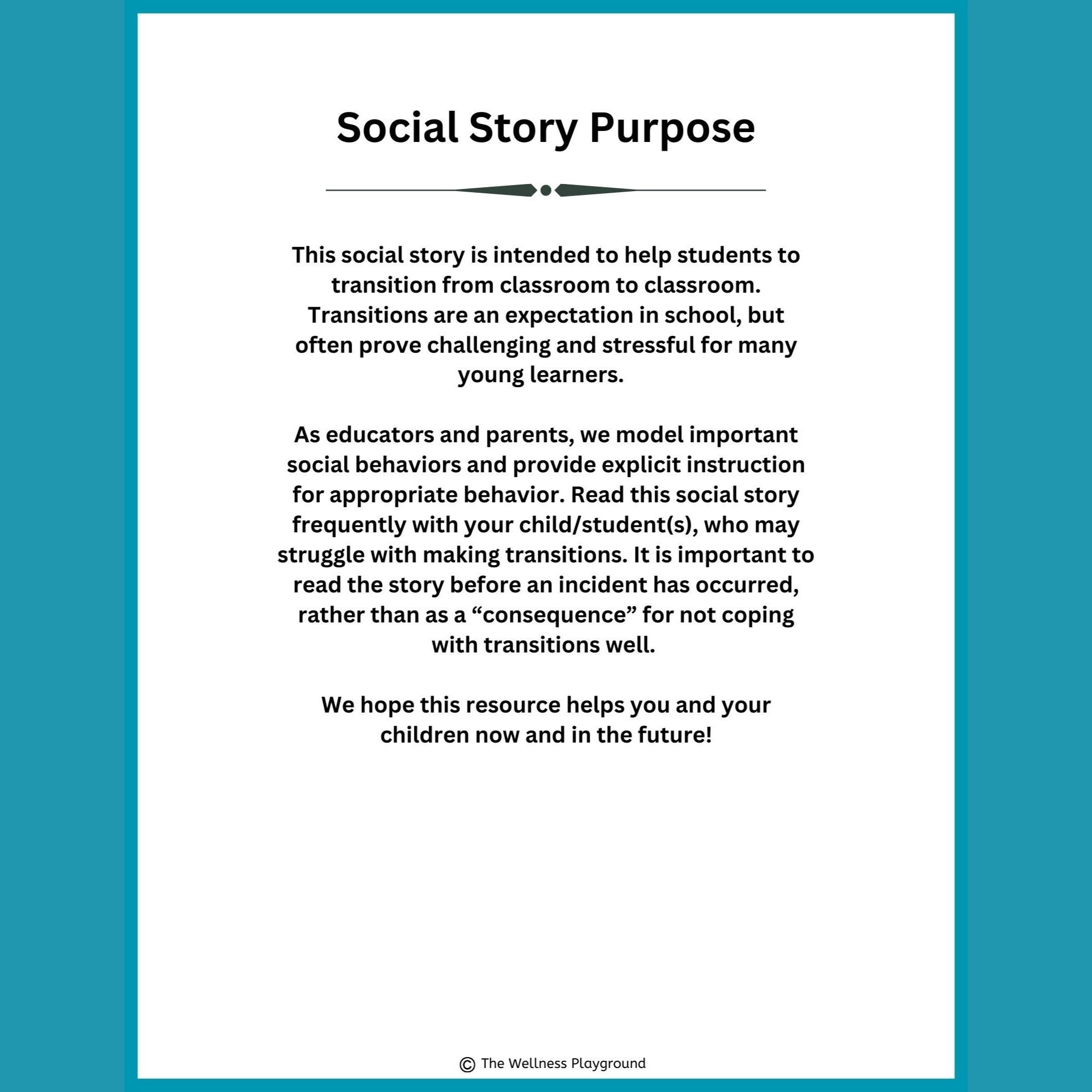 Social Story Helping Students With Classroom Transitions | Printable ...