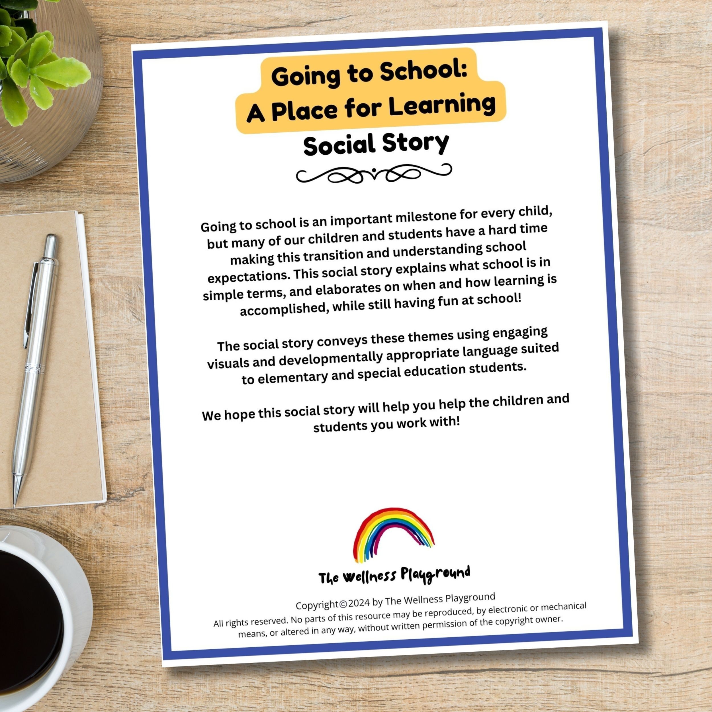 Social Story About Being at School Back to School Social Story School ...