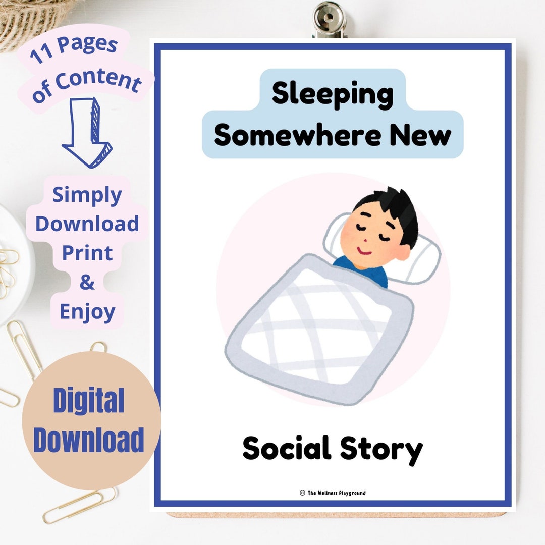 Social Story Sleeping Somewhere New | Sleep Social Story | Transitions ...