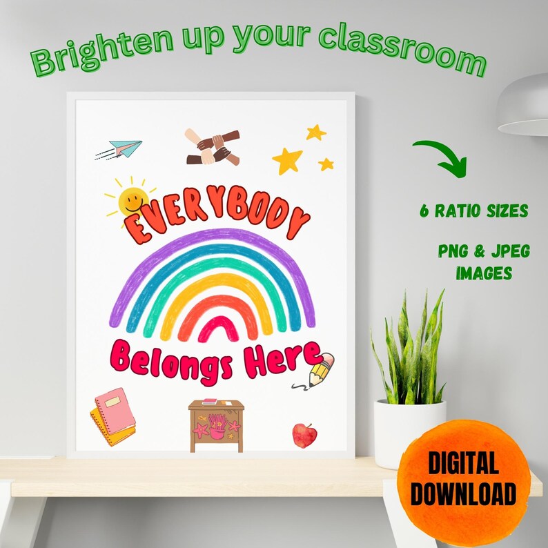 Everybody Belongs Here School Poster Classroom Welcome - Etsy
