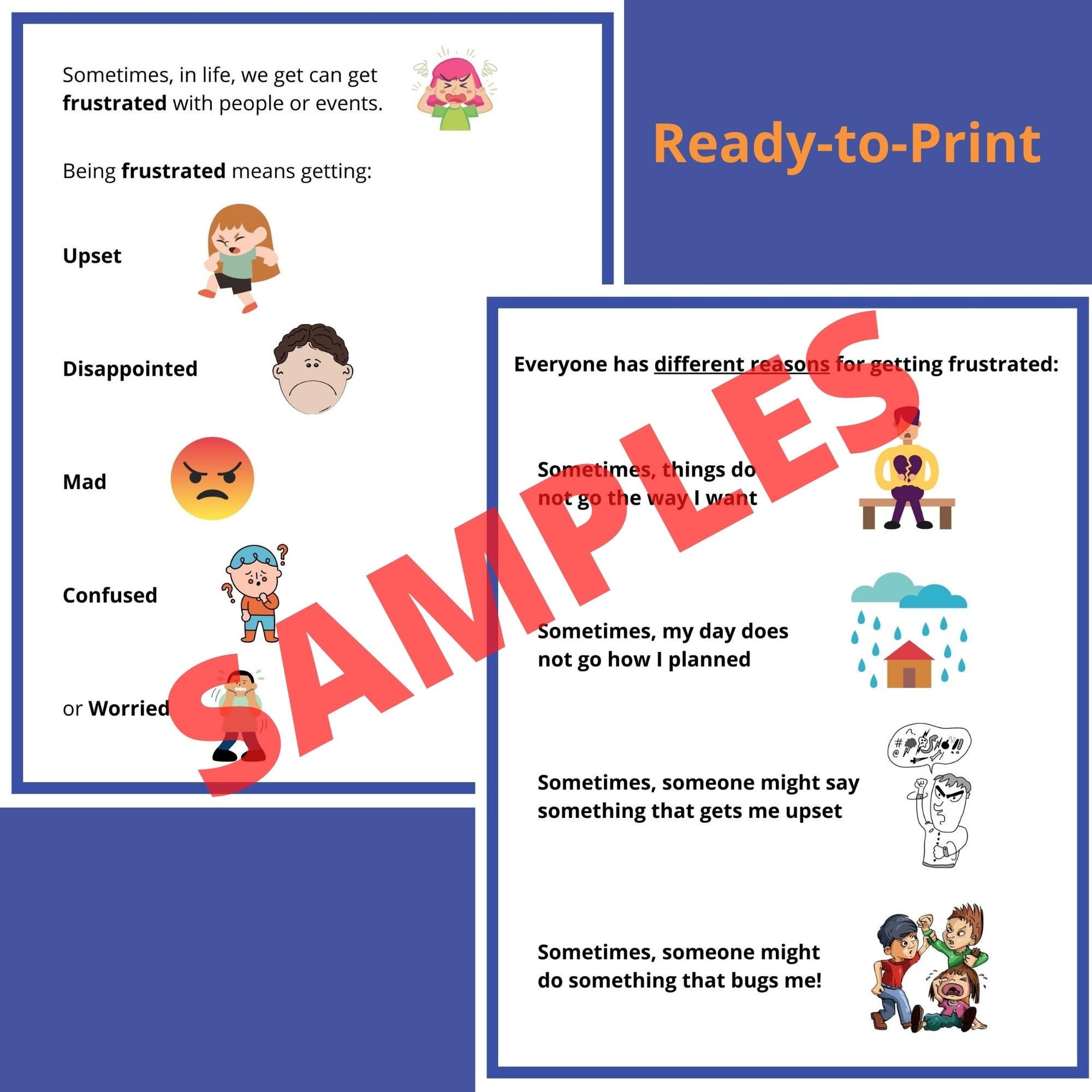 When I Am Frustrated Social Story: Self-regulation Strategies ...