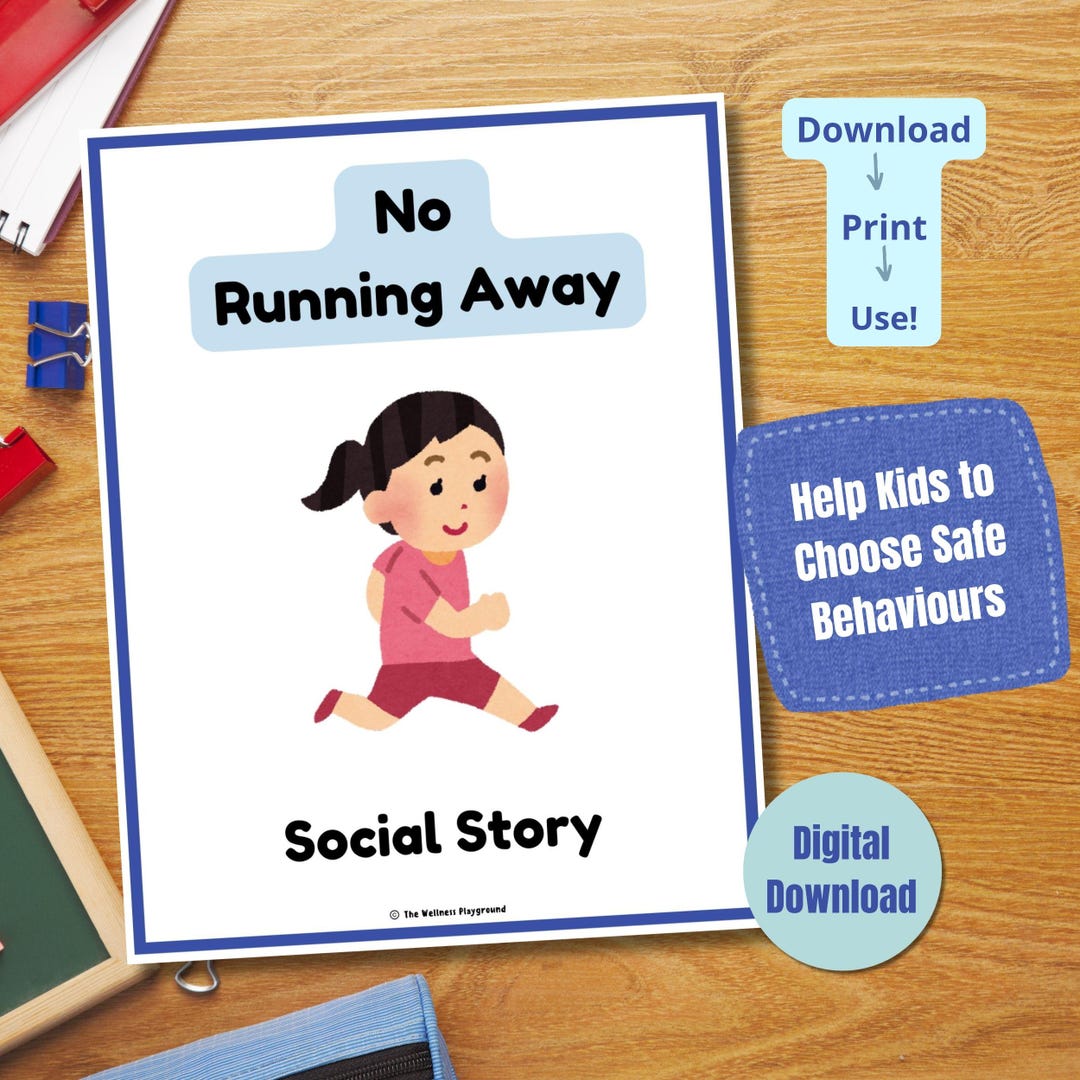 No Running Away Social Story: Classroom Behavior Lesson (PDF) - Etsy