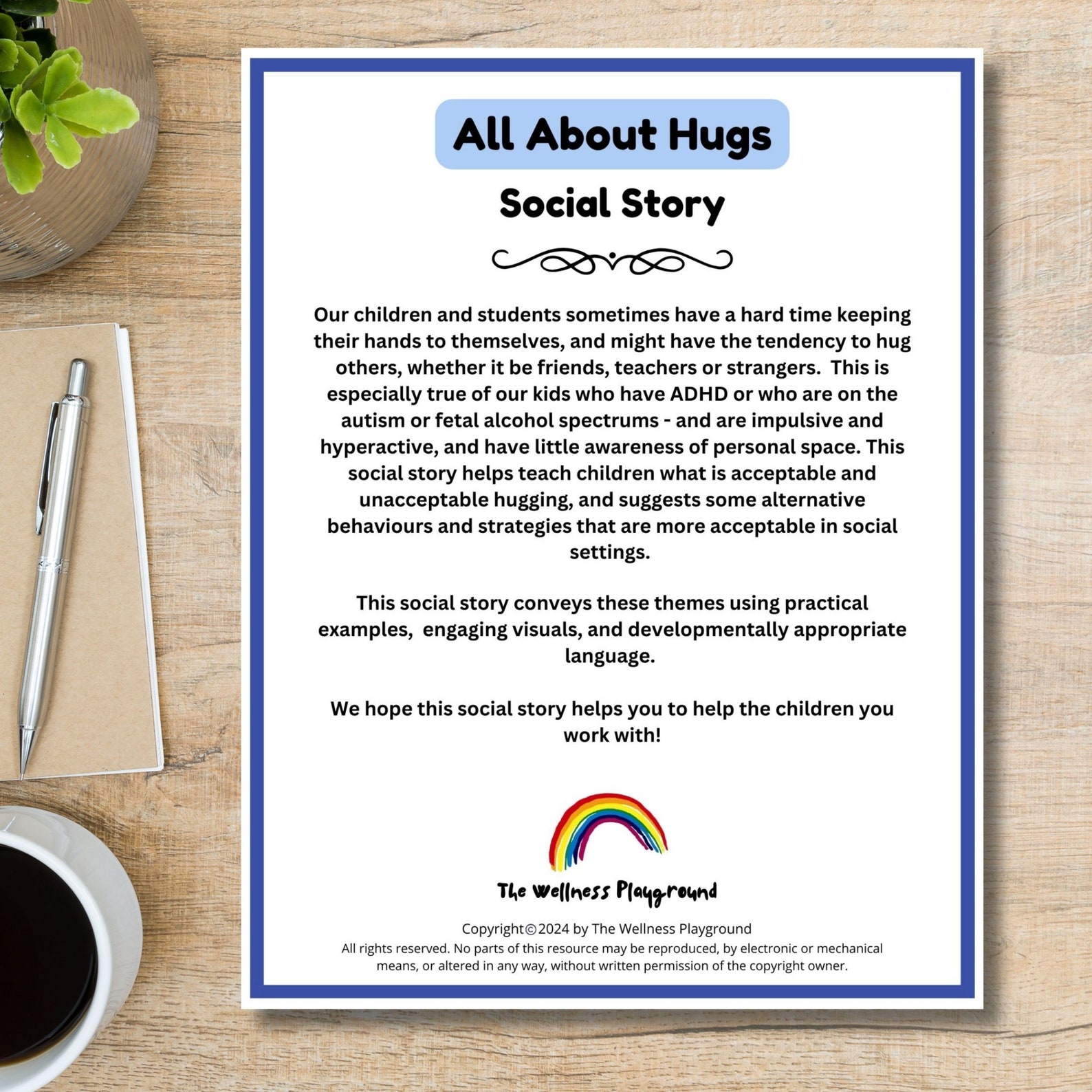 Social Story: All About Hugs | Personal Space Boundaries Lesson ...